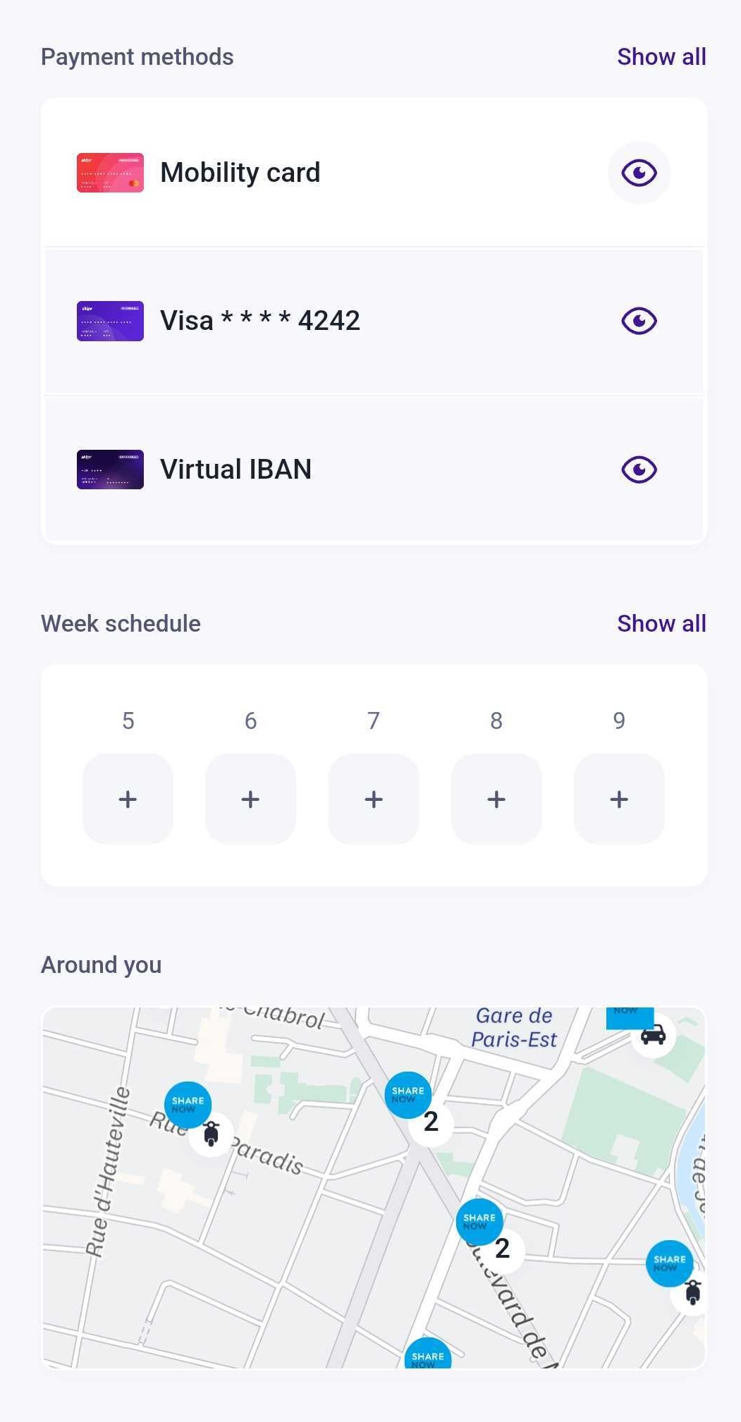 Where can I see the details of my payment card? – MOVE
